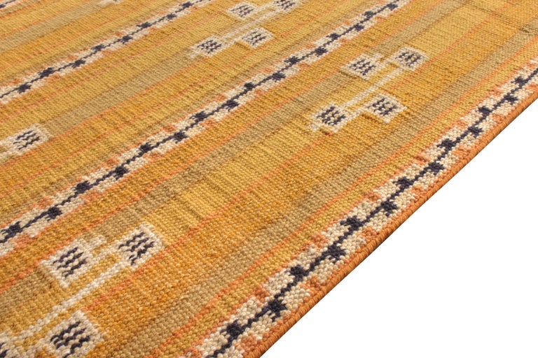Rug and Kilim’s Scandanavian Style Kilim Rug in Beige and Yellow ...