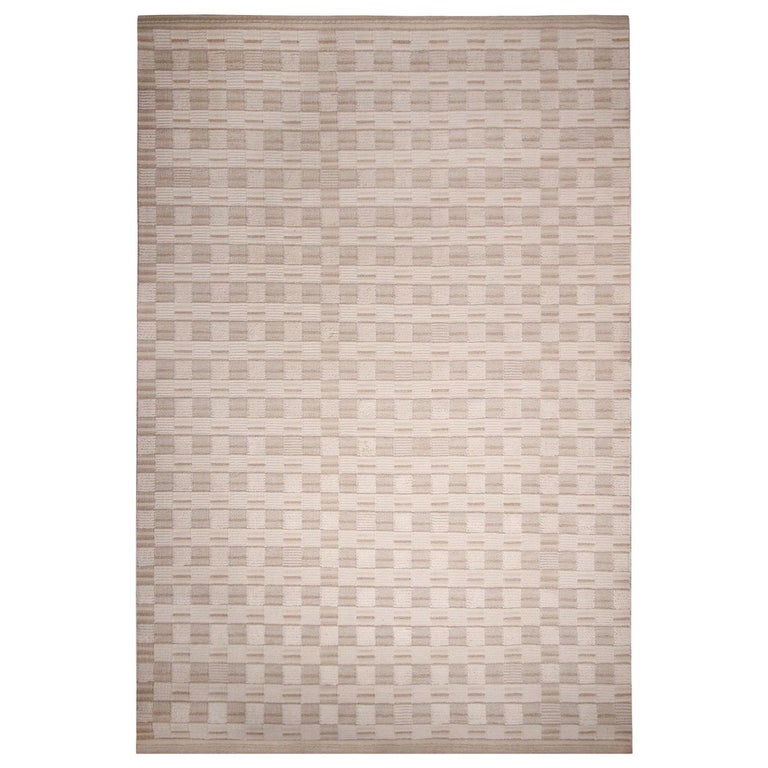 Rug and Kilim’s Scandinavian Inspired Geometric Beige-Brown Wool Rug ...