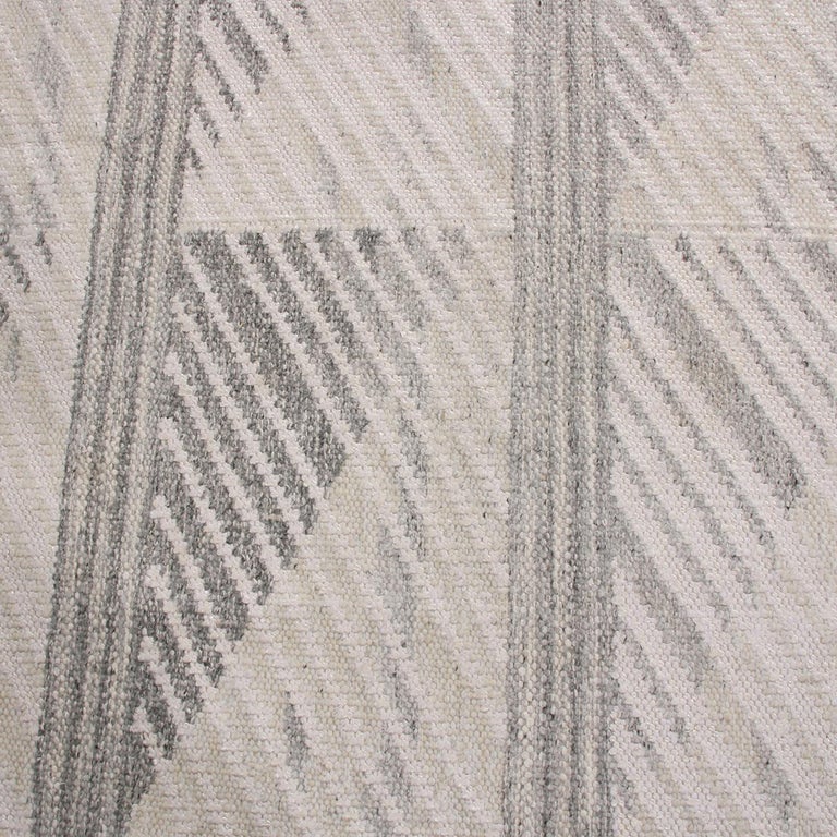 Rug and Kilim’s Scandinavian-Inspired Geometric Gray-White Natural Wool ...