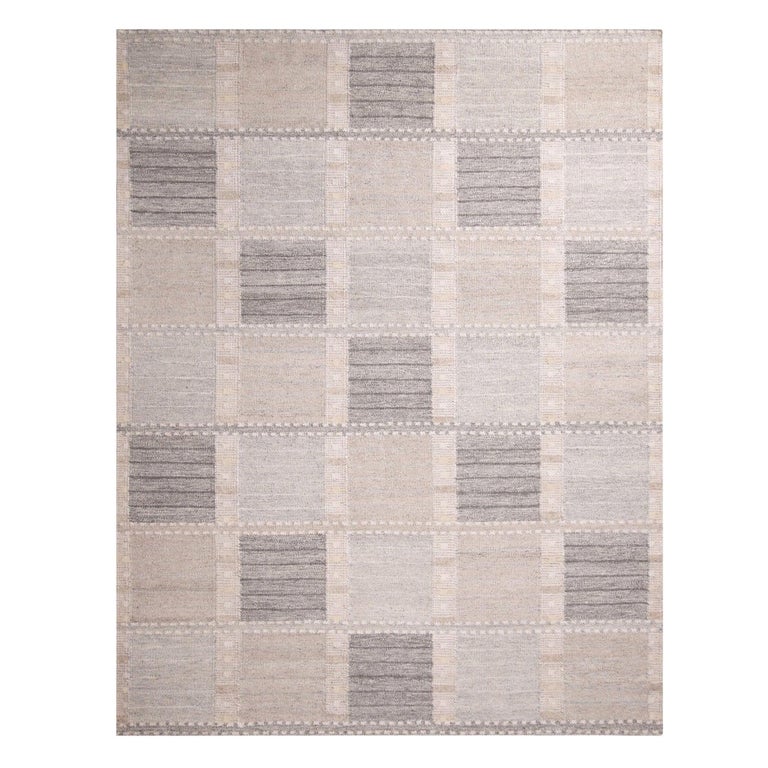 Rug and Kilim’s Scandinavian-Inspired Silver-Gray and Cream White ...