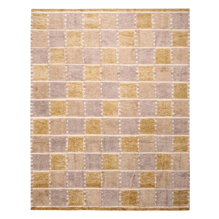 Rug and Kilim’s Scandinavian-Inspired Yellow and Gray Wool Pile Rug For ...