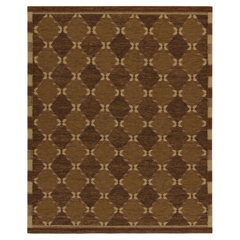Rug and Kilim’s Scandinavian Kilim Style Custom in Beige and Brown ...