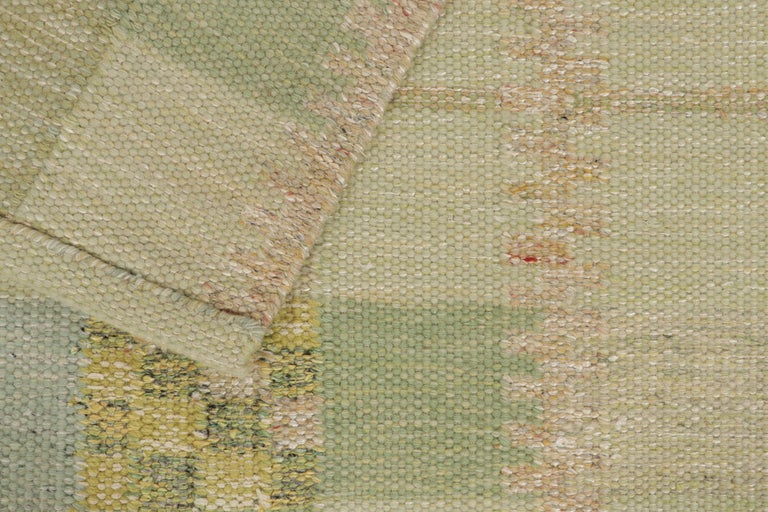 Rug and Kilim’s Scandinavian Style Custom Kilim in Green, Beige and ...