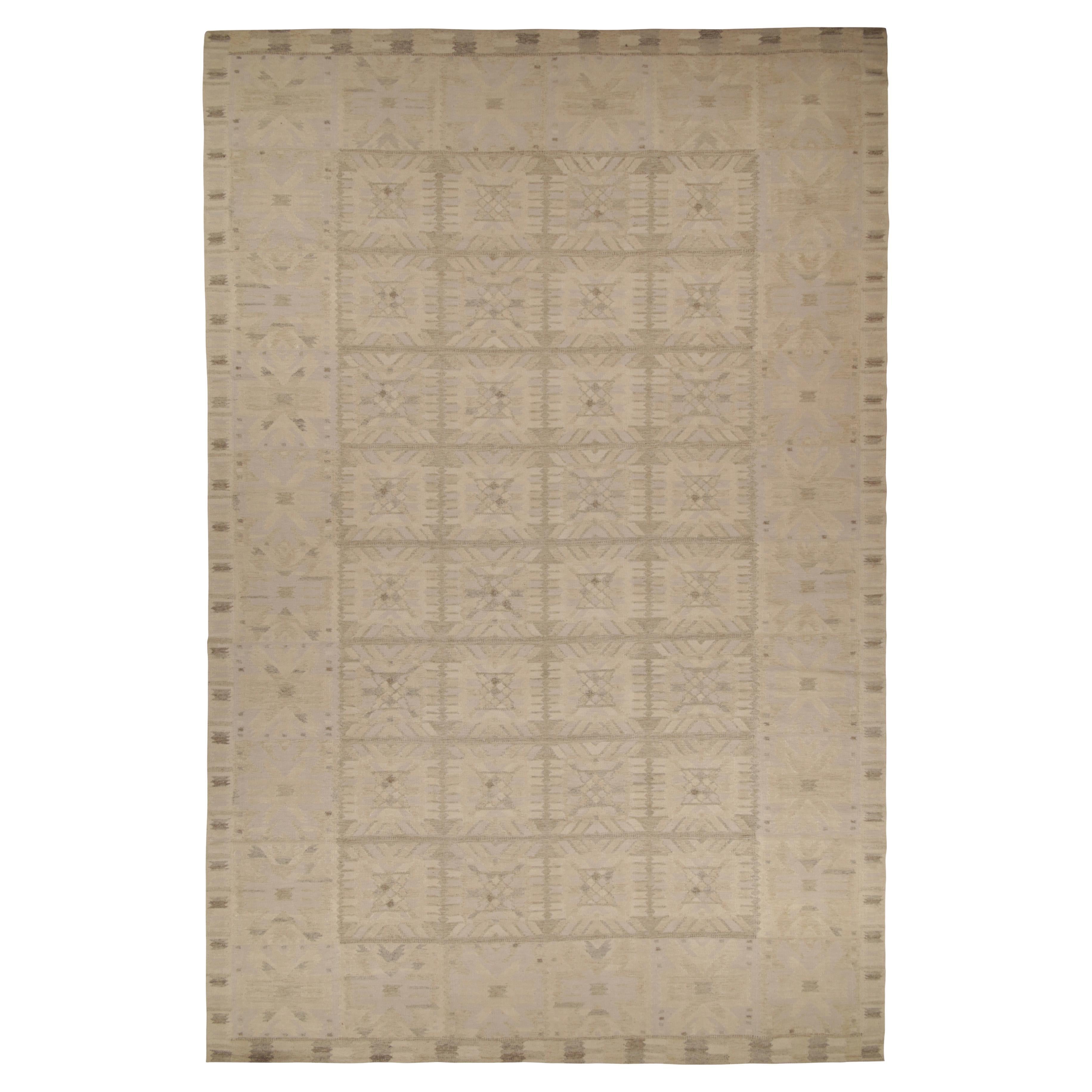 Rug and Kilim’s Scandinavian Style Outdoor Kilim in Gray and Brown ...