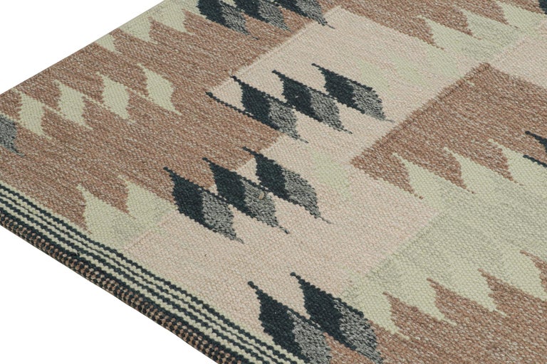 Rug and Kilim’s Scandinavian Style kilim in Beige-Brown and Green ...