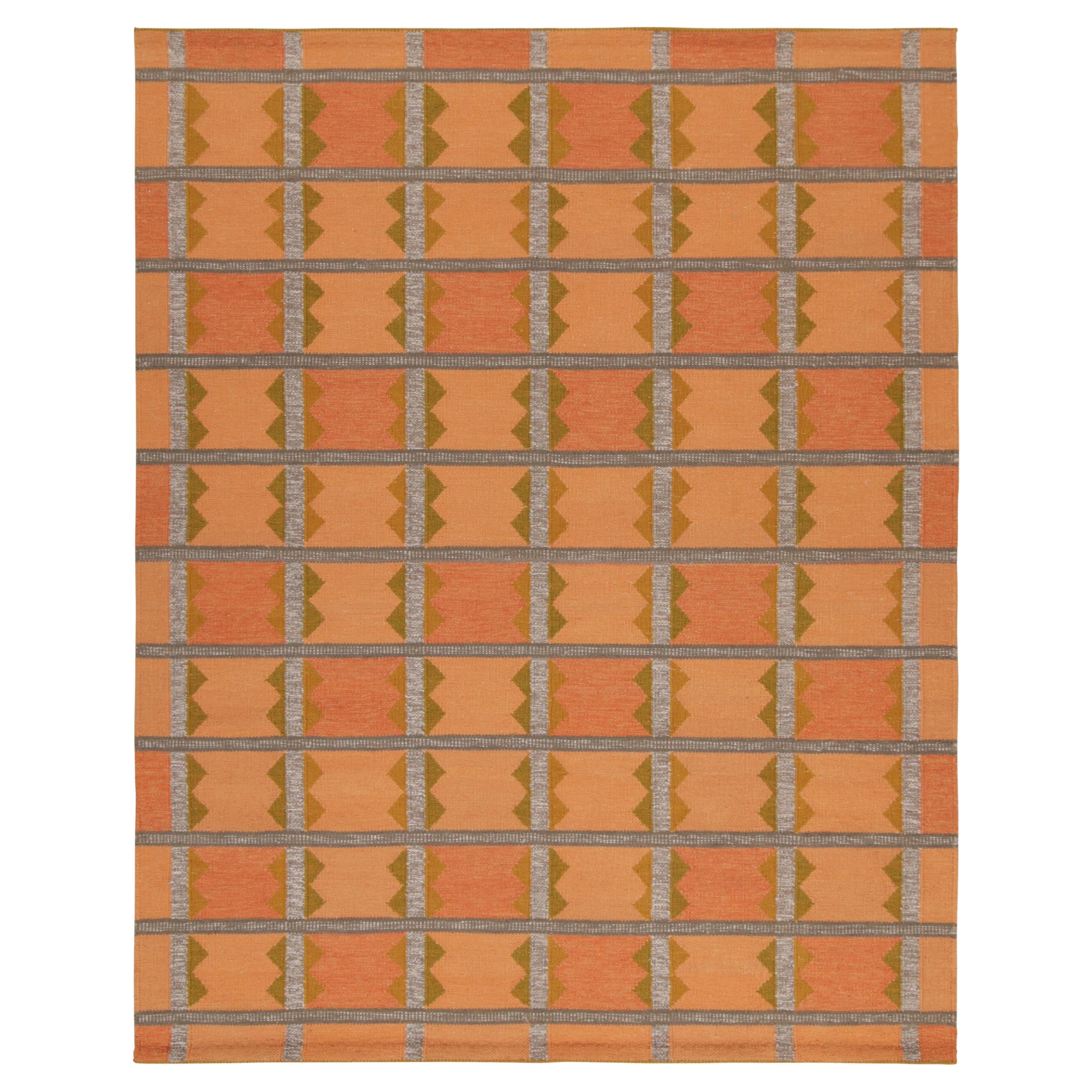 Rug and Kilim’s Scandinavian Style Outdoor Kilim in Gray and Brown ...