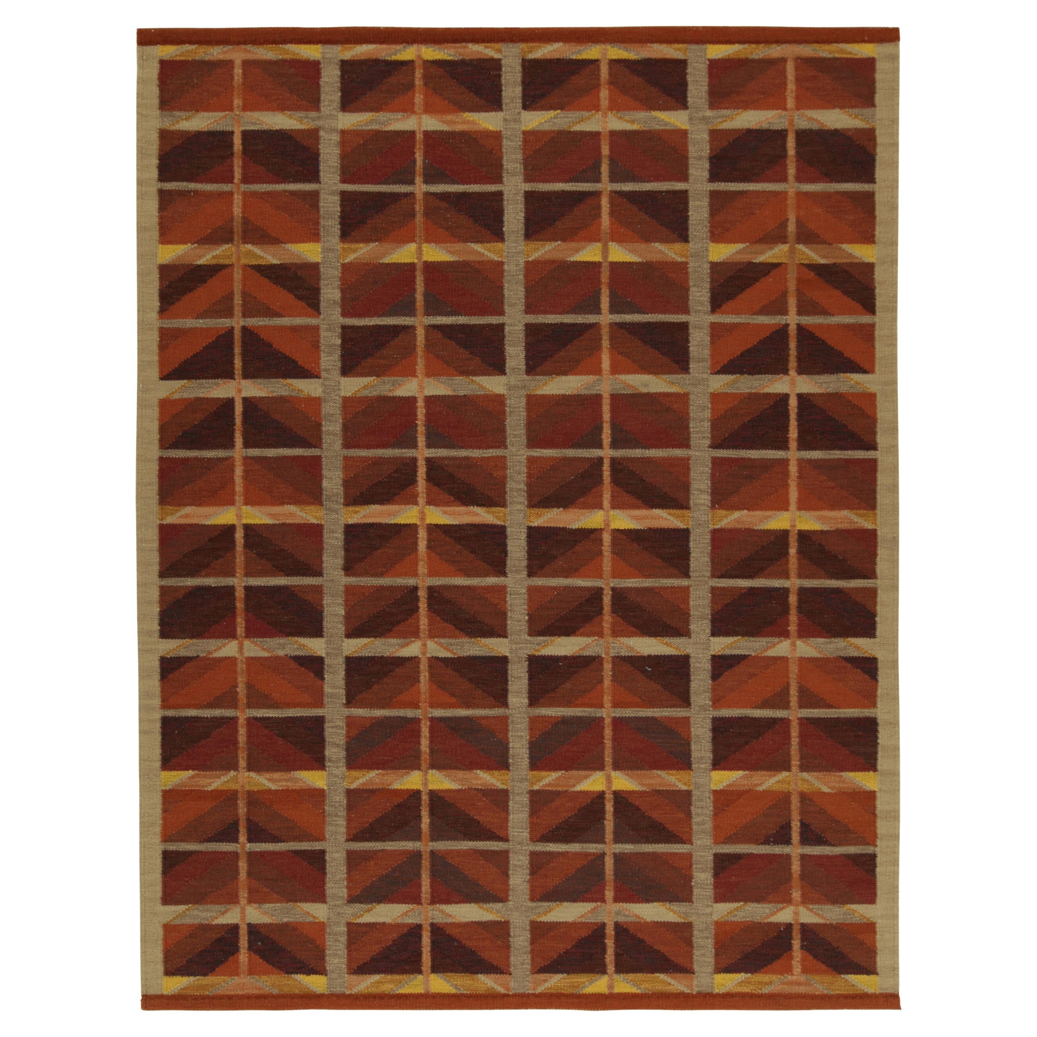 Rug and Kilim’s Scandinavian Style Kilim in Red, Ochre and Gray ...