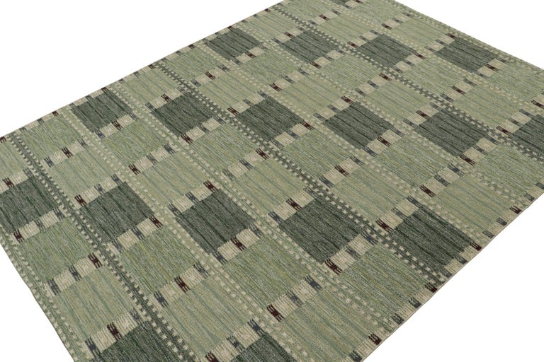 Rug and Kilim’s Scandinavian Style Kilim with Geometric Patterns in ...