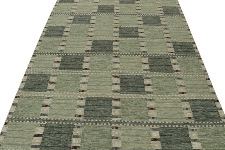 Rug and Kilim’s Scandinavian Style Kilim with Geometric Patterns in ...