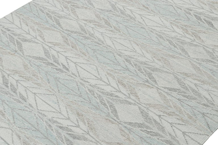 Rug and Kilim’s Scandinavian Style Outdoor Kilim in Blue and Gray ...