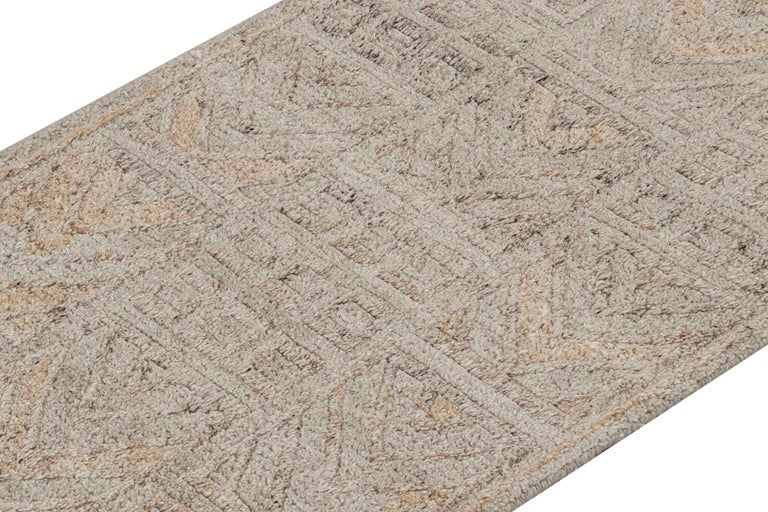 Rug and Kilim’s Scandinavian Style Outdoor Runner with Greige Geometric ...