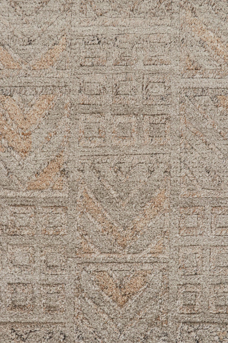 Rug and Kilim’s Scandinavian Style Outdoor Runner with Greige Geometric ...