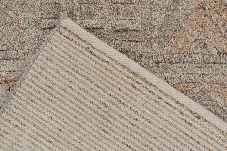 Rug and Kilim’s Scandinavian Style Outdoor Runner with Greige Geometric ...