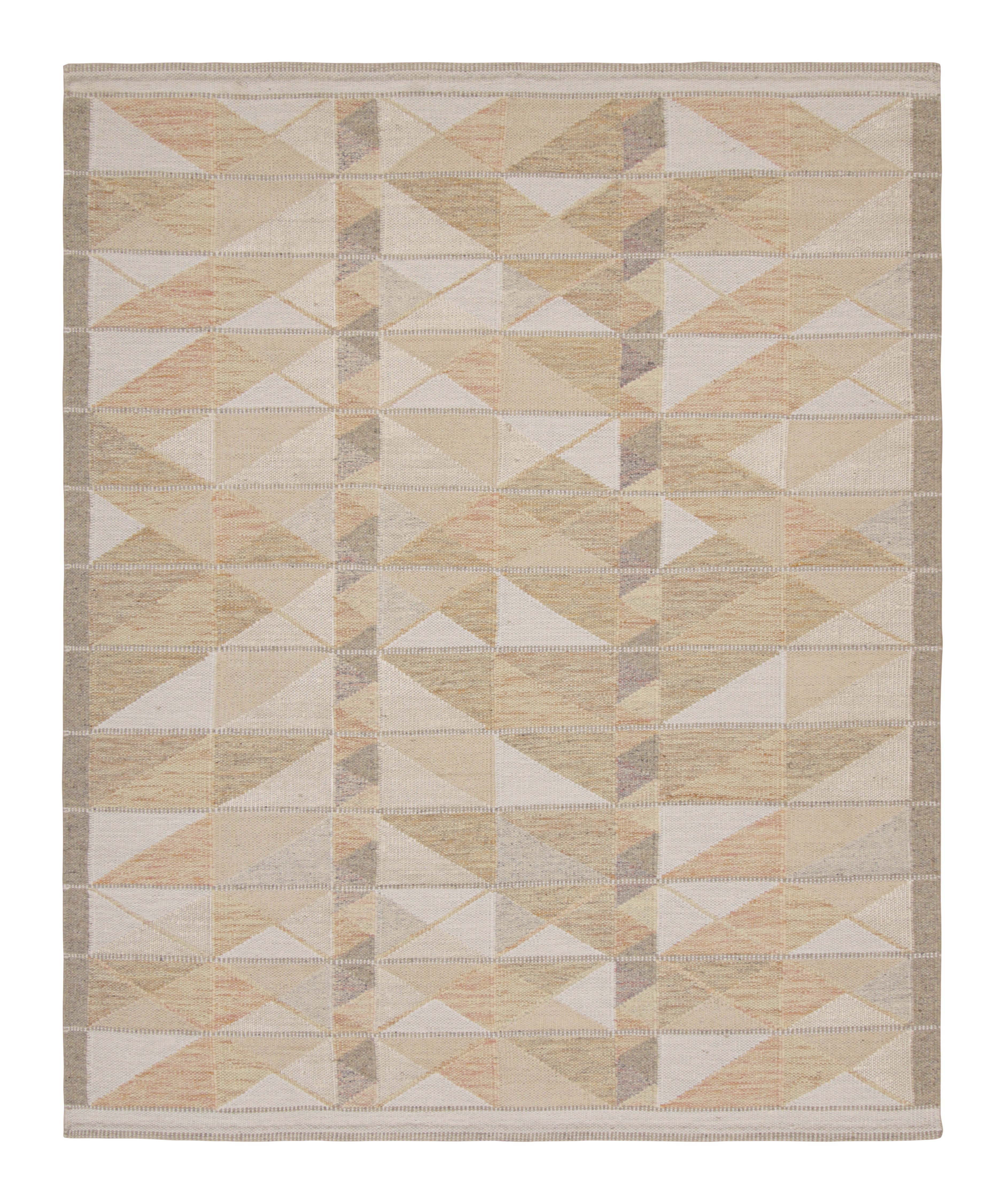Rug and Kilim’s Scandinavian Style Rug in Beige, Gray and White ...