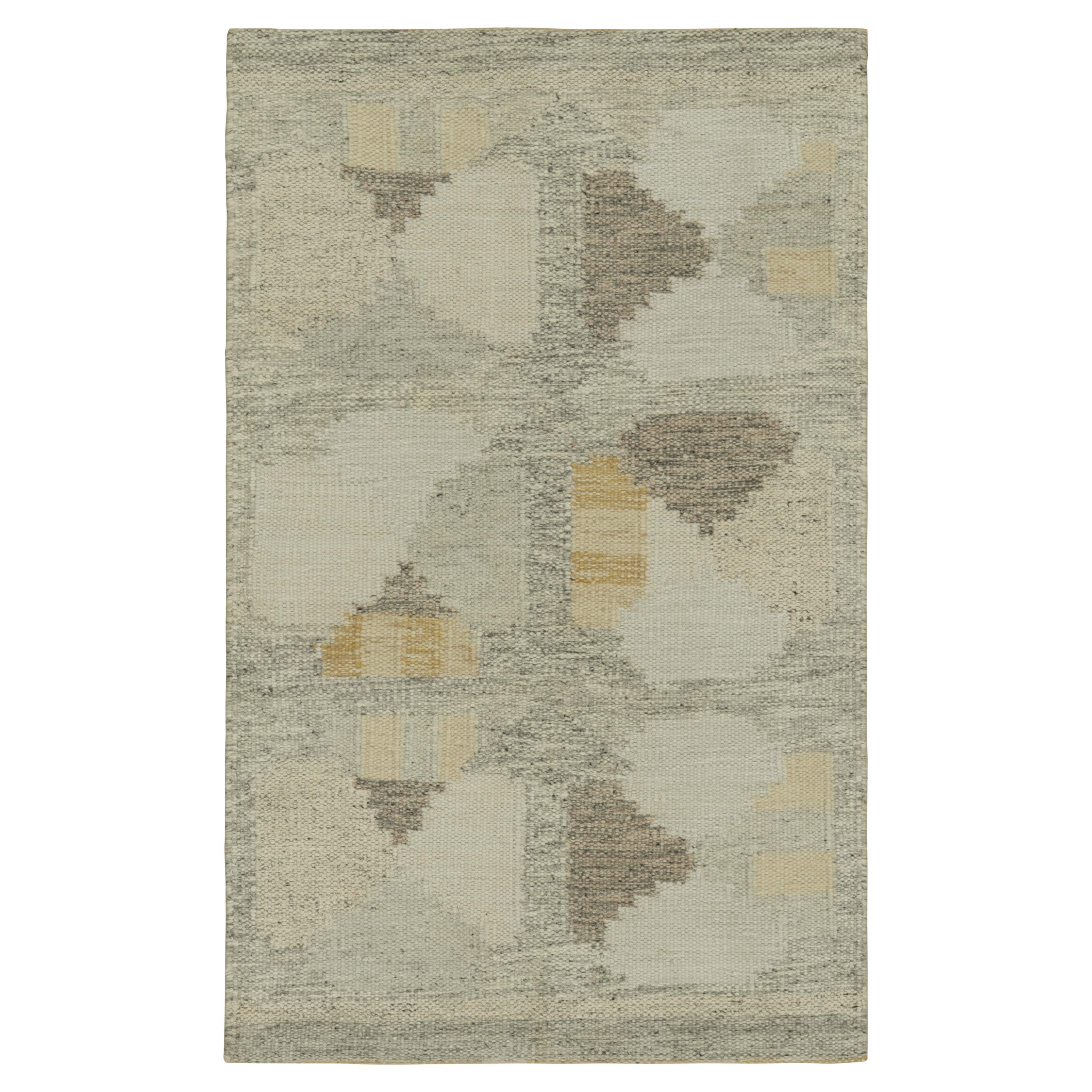 Rug and Kilim’s Scandinavian Style Square Rug in Blue and Beige, with ...
