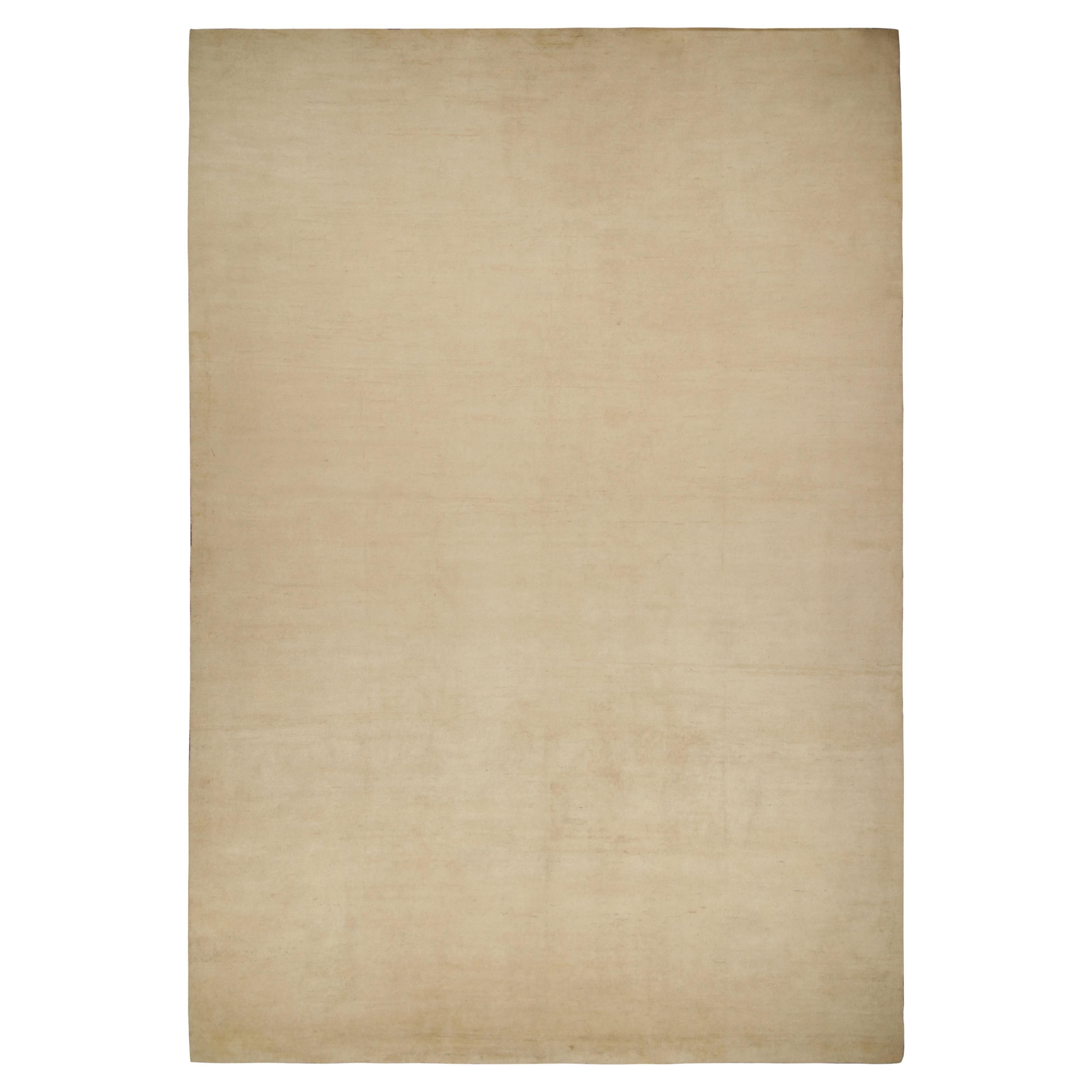 Rug and Kilim’s Solid Beige-Brown Rug in Tone-on-tone For Sale at 1stDibs