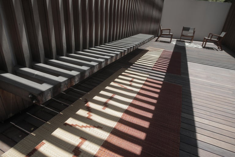 Contemporary handcrafted graphic Runner Rug in natural fiber La Fibre ...