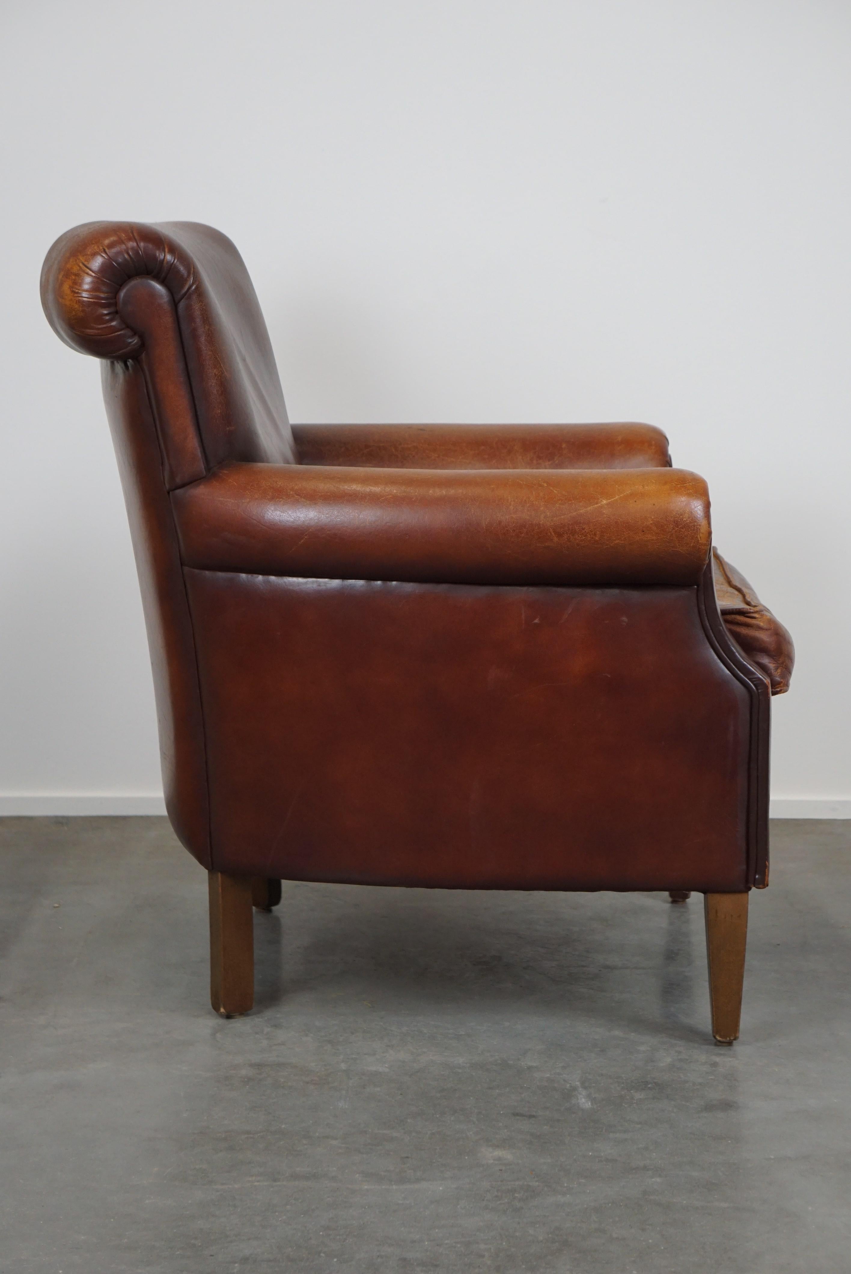 Rugged and Worn but Very Comfortable Sheepskin Leather Armchair For ...