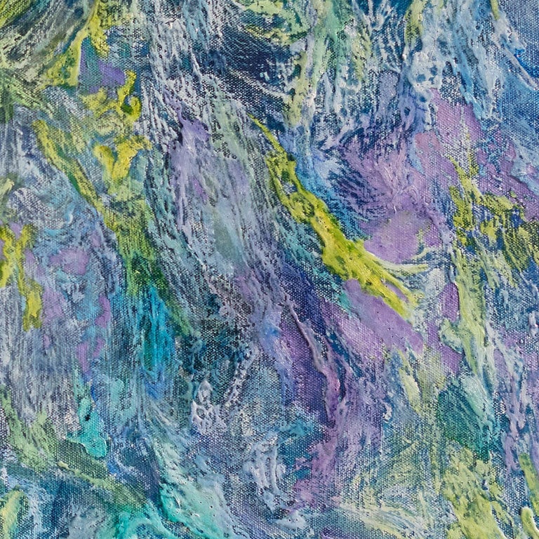 Ruggero Vanni - Ice Flames - Abstract Gestural Oil Painting with Yellow ...