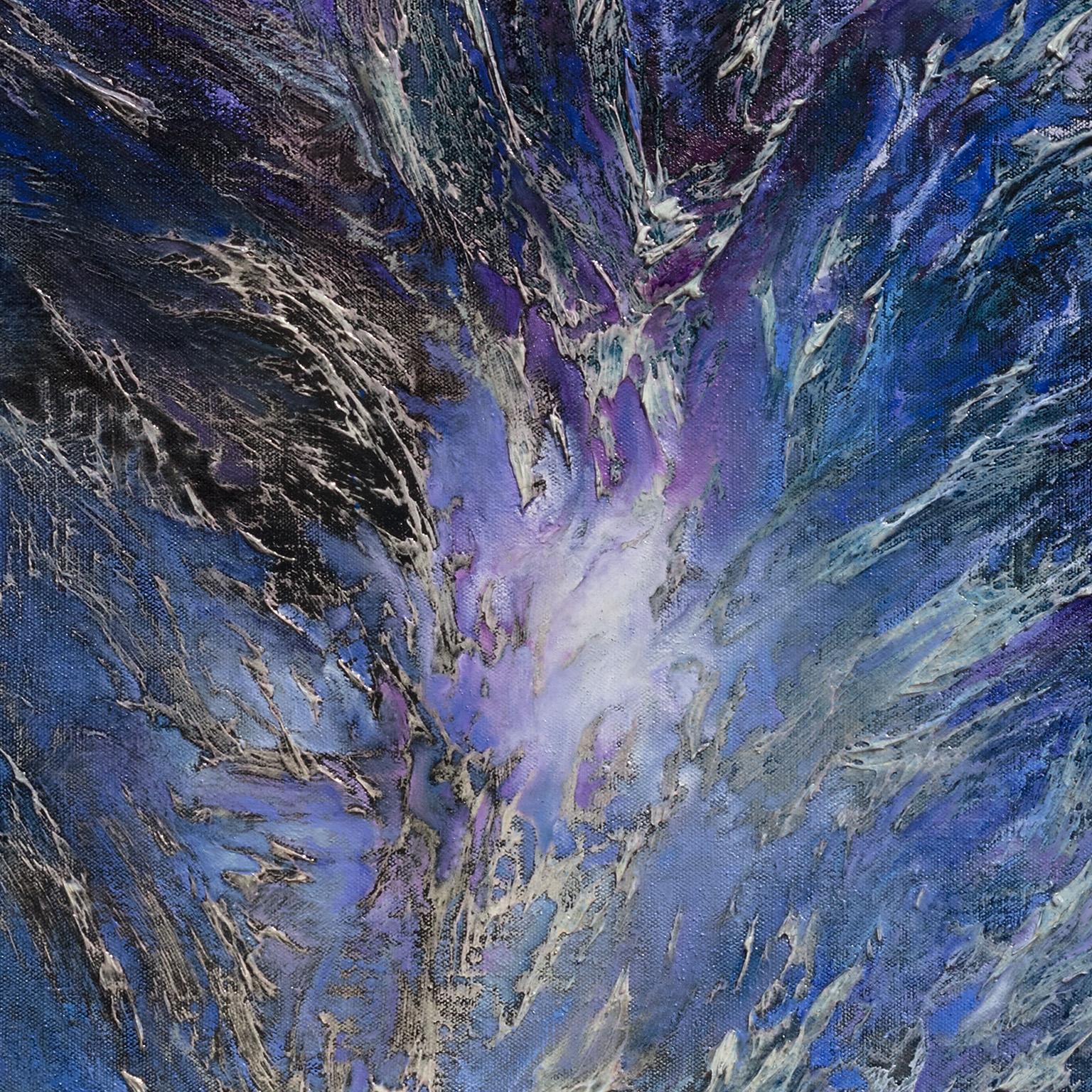 Ruggero Vanni - Night Ice Flames - Abstract Gestural Oil Painting with ...