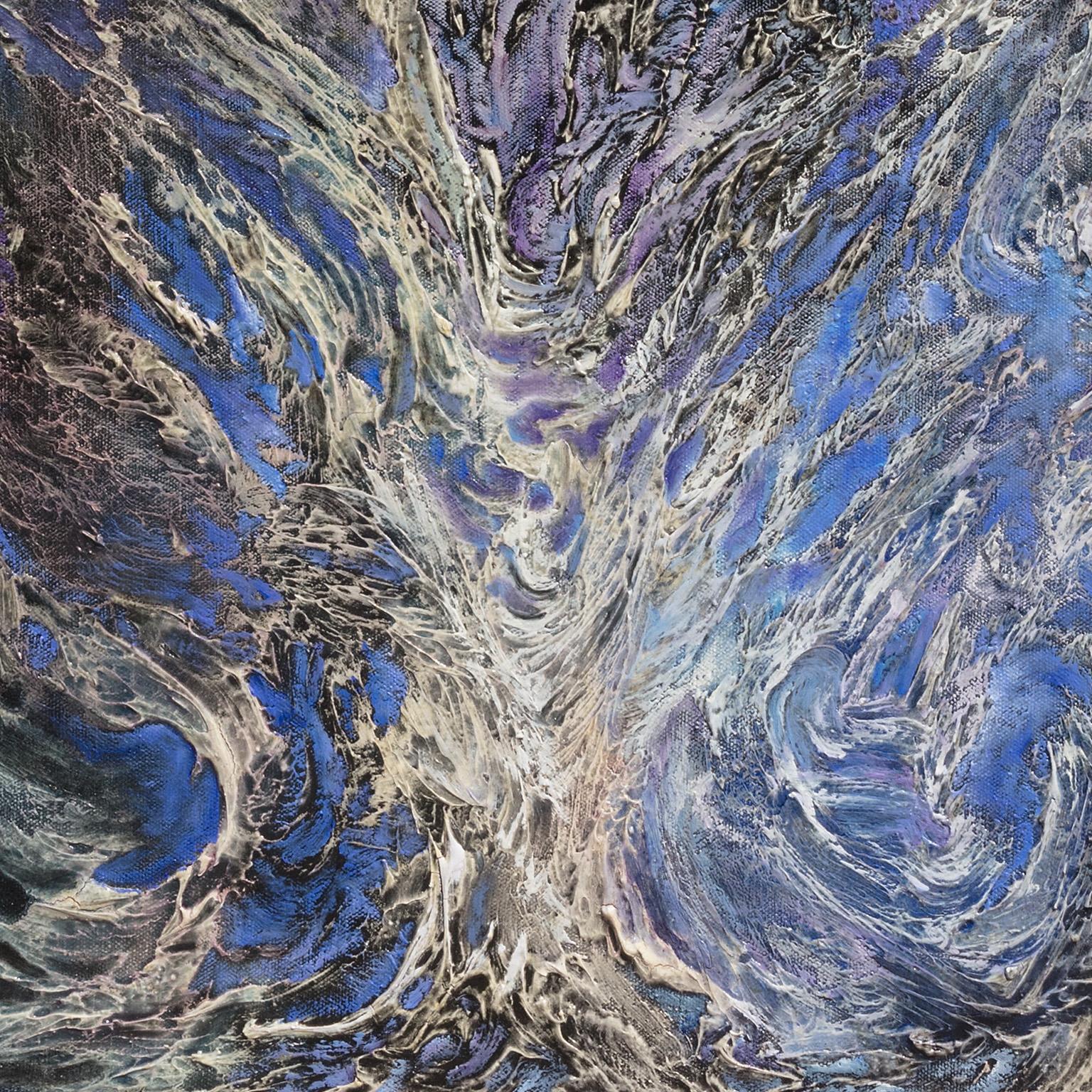 Ruggero Vanni - Night Ice Flames - Abstract Gestural Oil Painting with ...