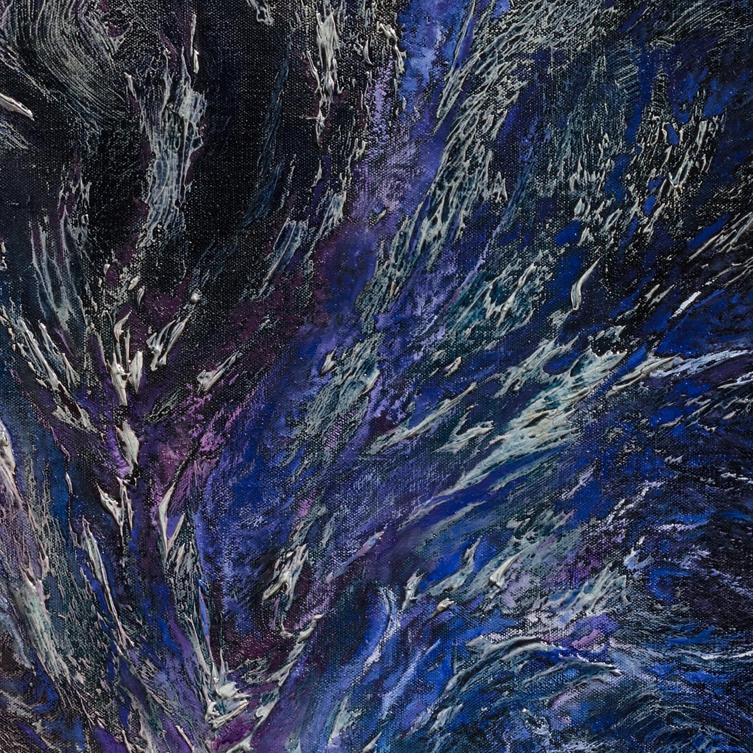 Ruggero Vanni - Night Ice Flames - Abstract Gestural Oil Painting with ...