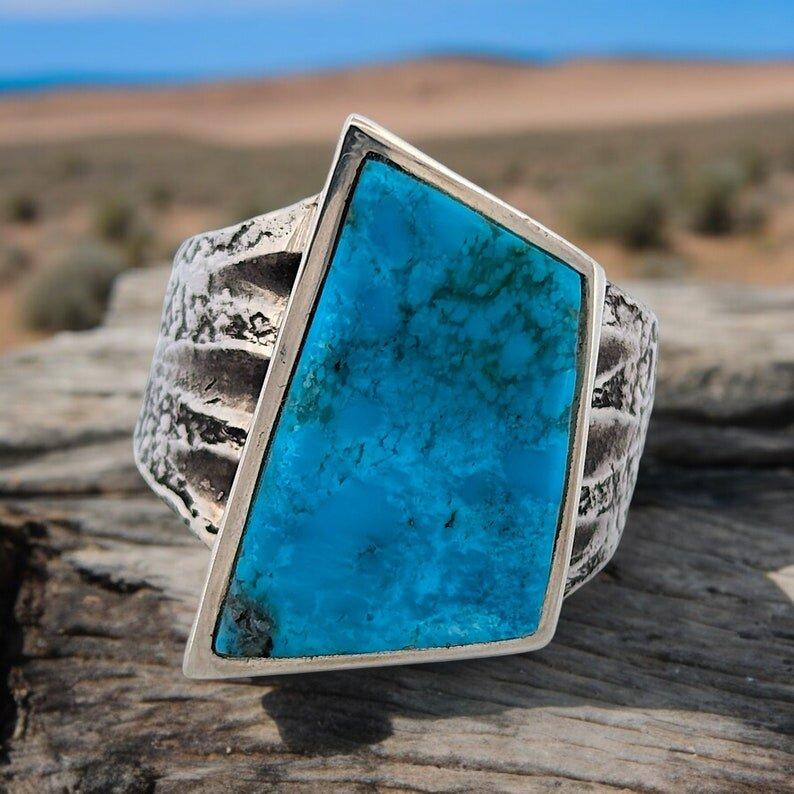 Runaway Eagle Handmade Sterling Silver Tufa Cast Modern Ring with ...
