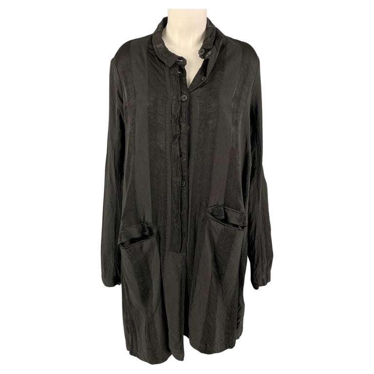 RUNDHOLZ Size S Black Viscose Two Tone Coat For Sale at 1stDibs