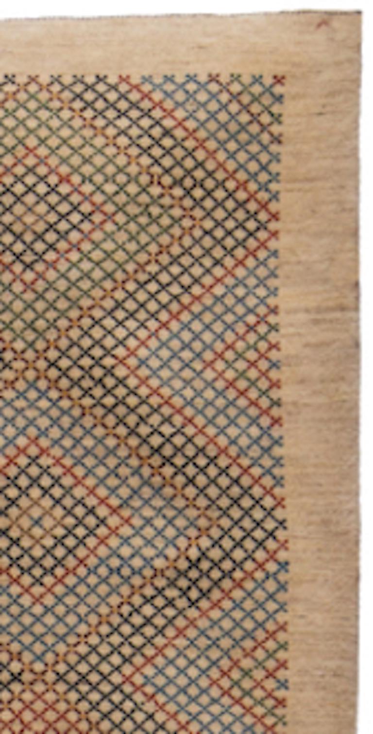 Runner, Diamond Pattern Contemporary Gabbeh Persian Wool Rug For Sale ...