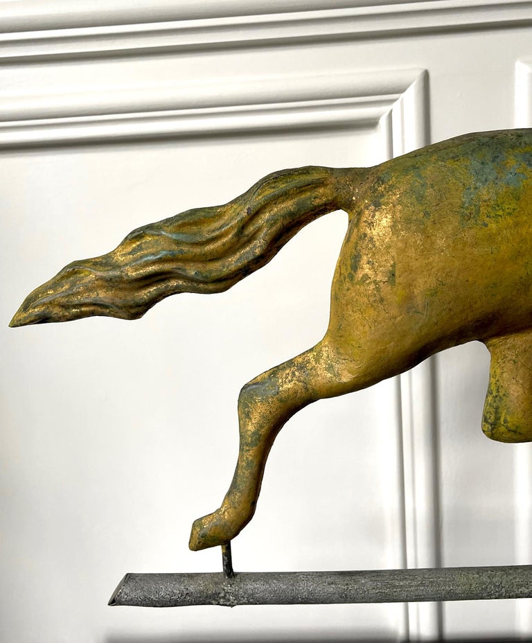 Running Horse Weathervane on Display Stand For Sale at 1stDibs