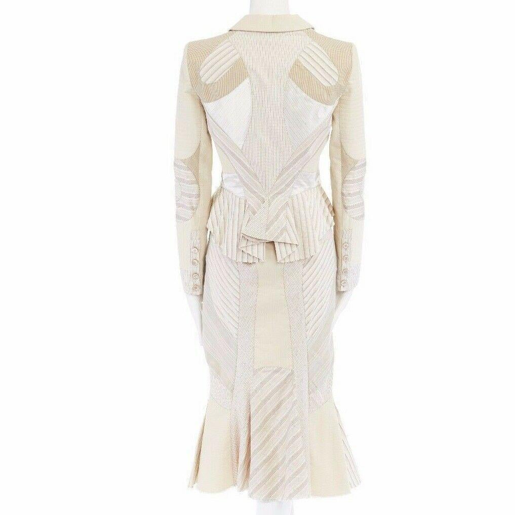 runway ALEXANDER MCQUEEN SS04 Deliverance patchwork blazer jacket skirt ...