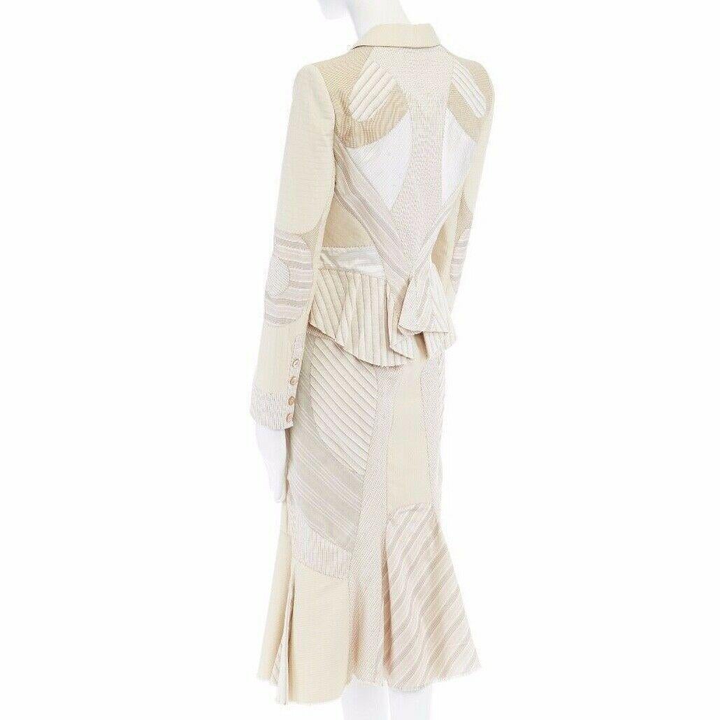 runway ALEXANDER MCQUEEN SS04 Deliverance patchwork blazer jacket skirt ...