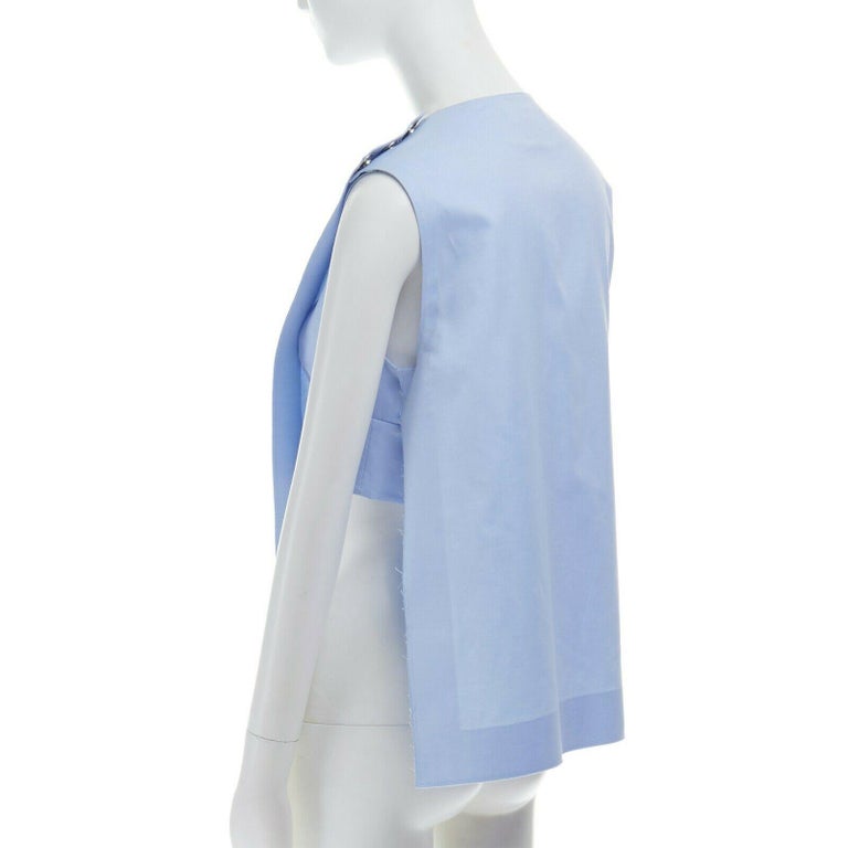 runway ALEXANDER WANG SS14 light blue open side cotton bralette top US2 ...