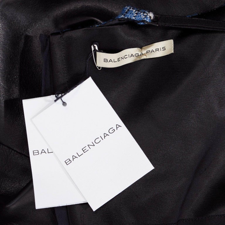 runway BALENCIAGA GHESQUIERE AW12 python wool bustier blac leather ...