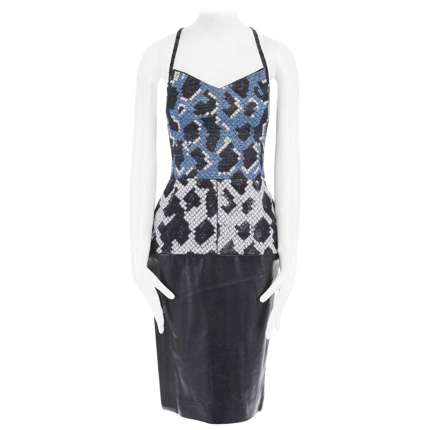 runway BALENCIAGA GHESQUIERE AW12 python wool bustier blac leather ...