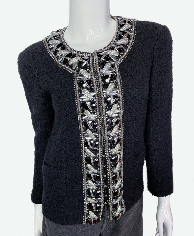 Runway Balmain Crystals And Faux Pearls Embellished Jacket, 2009 Spring ...