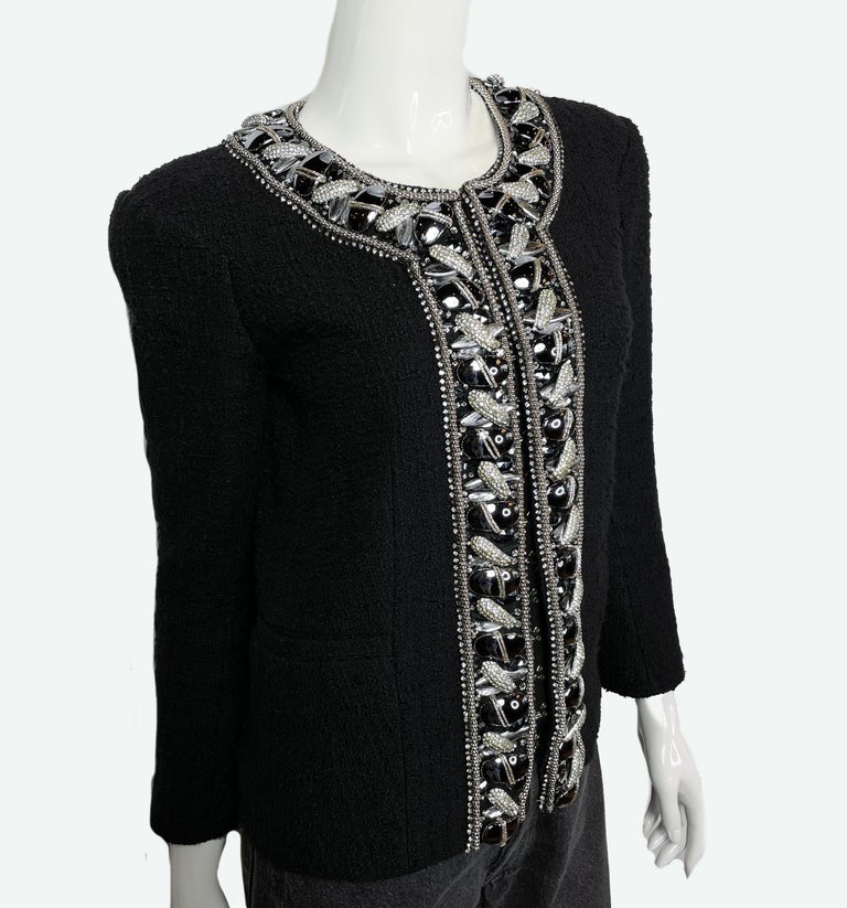 Runway Balmain Crystals And Faux Pearls Embellished Jacket, 2009 Spring ...