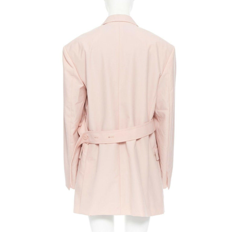 runway CELINE SS18 minimal soft pink oversized boyfriend blazer jacket ...