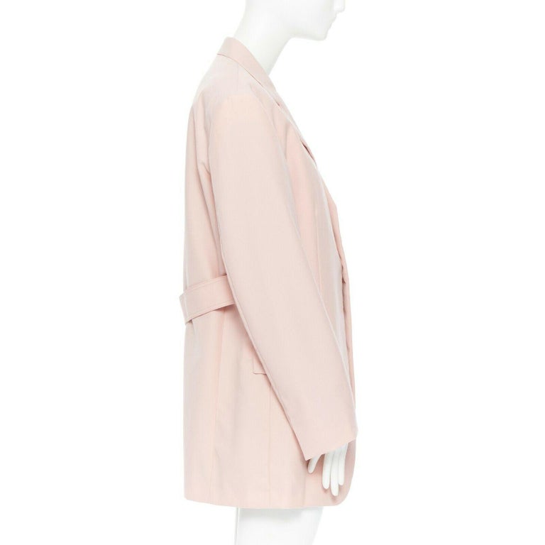 runway CELINE SS18 minimal soft pink oversized boyfriend blazer jacket ...