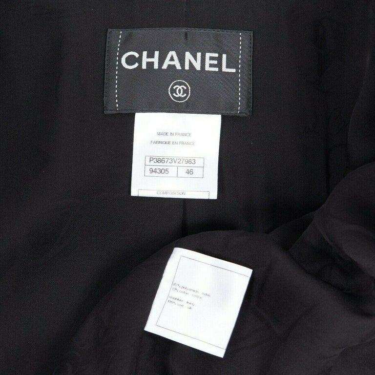 runway CHANEL 10A Paris-Shanghai black lacquered tweed crochet trim ...