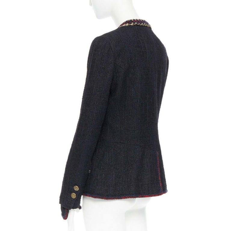 runway CHANEL 10A Paris-Shanghai black lacquered tweed crochet trim ...