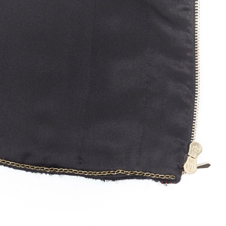 runway CHANEL 10A Paris-Shanghai black tweed red gold crochet trim ...