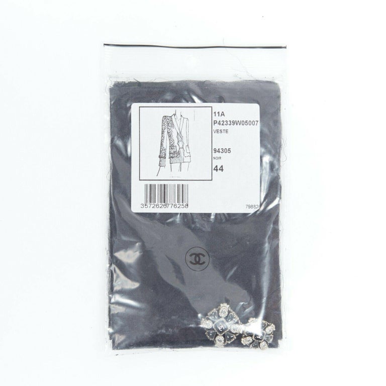 runway CHANEL AW11 trompe l'oeil lace little tuxedo blazer black jacket ...
