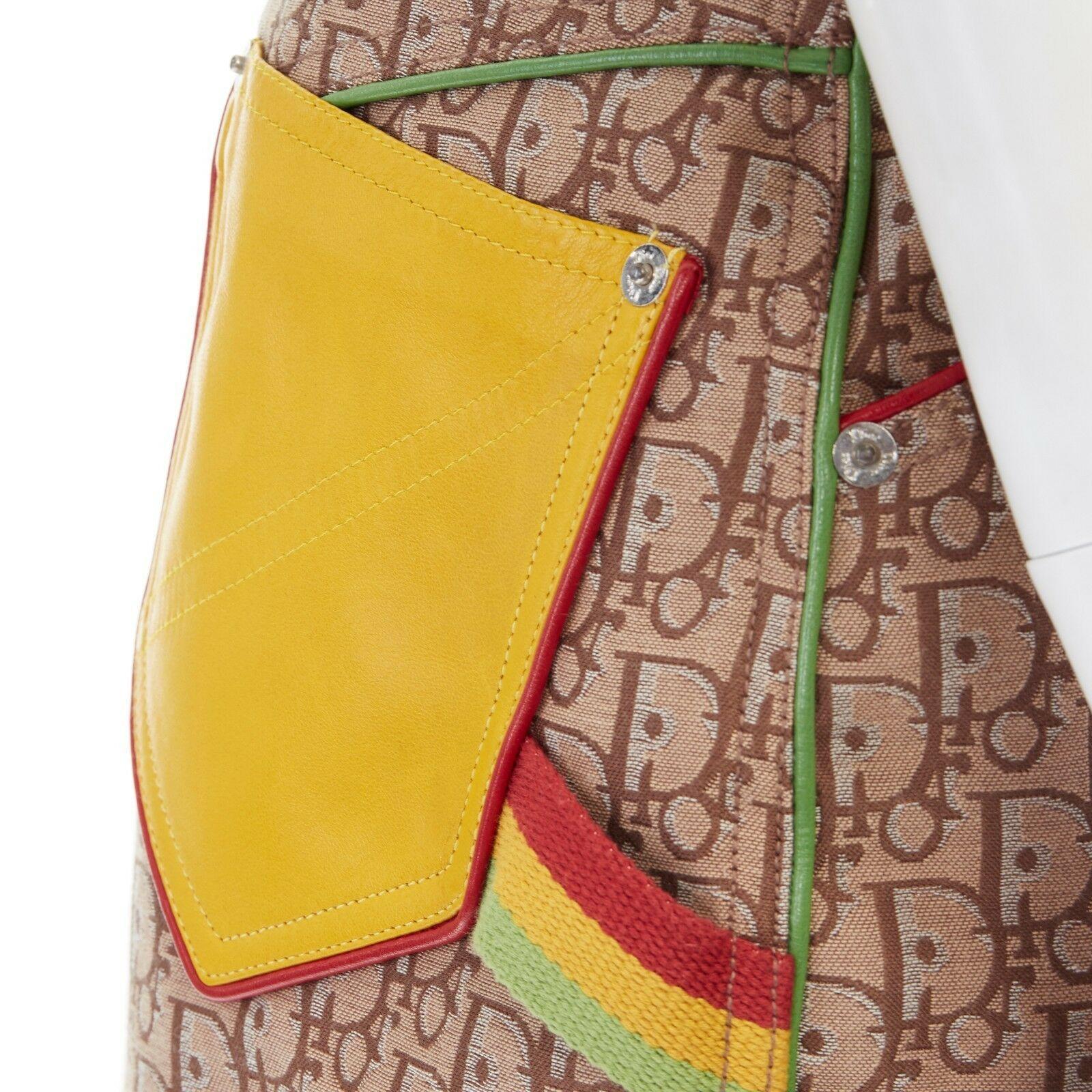 runway CHRISTIAN DIOR GALLIANO Vintage Rasta monogram belted trim skirt ...