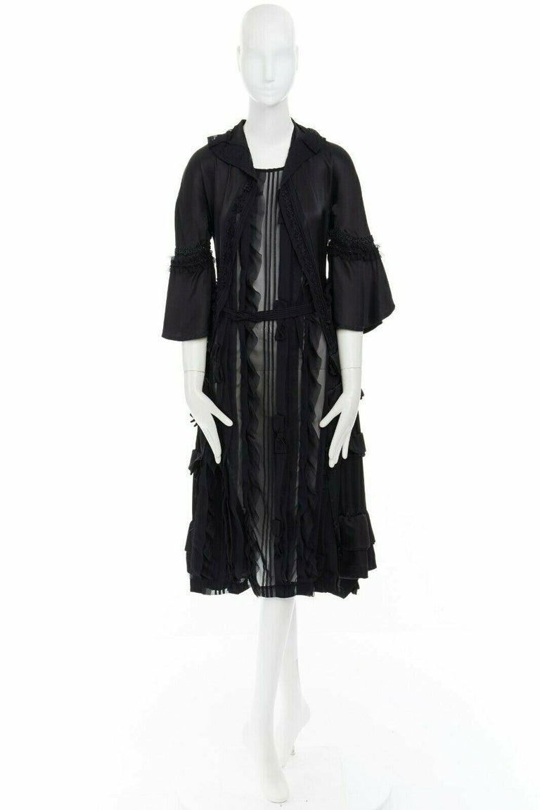 runway COMME DES GARCONS 2005 Broken Bride black victorian ruffle silk ...