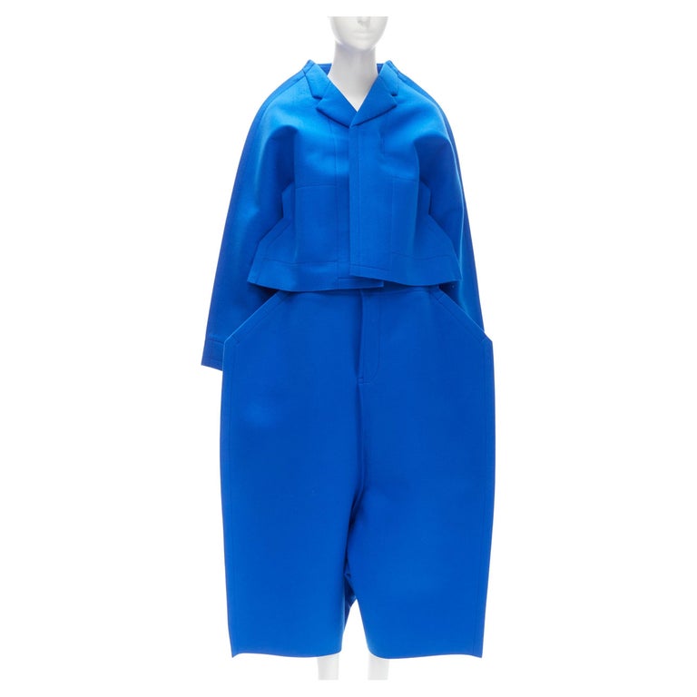 runway COMME DES GARCONS 2012 Flat Packed Doll blue wool jacket pants S ...