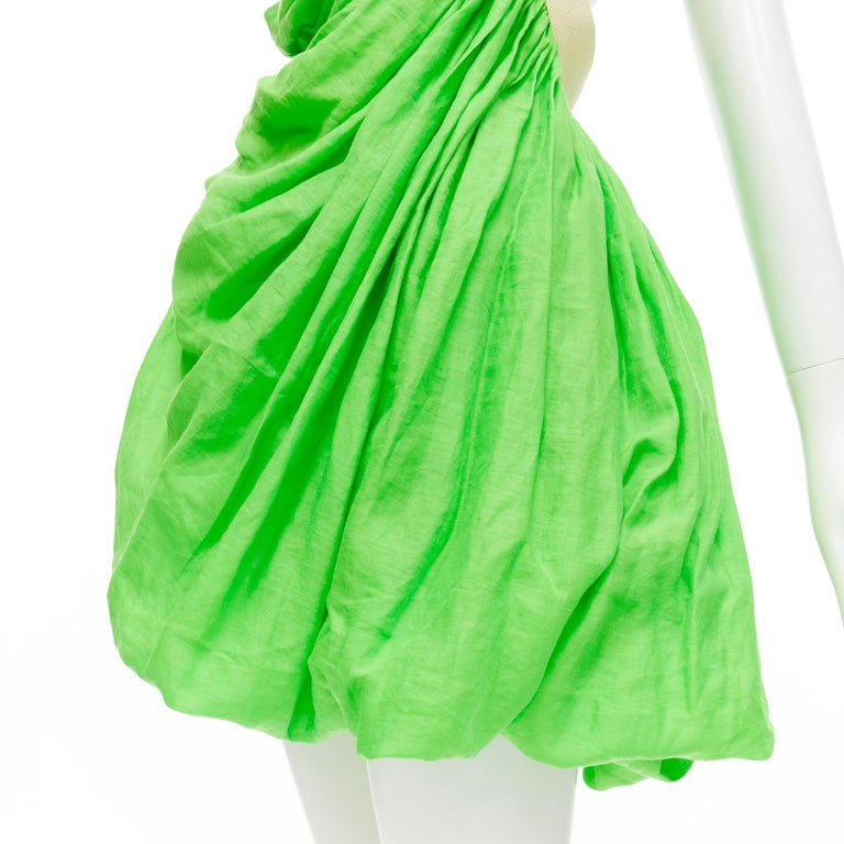 runway JUNYA WATANABE 2007 green ruched cotton halter backless bundle ...