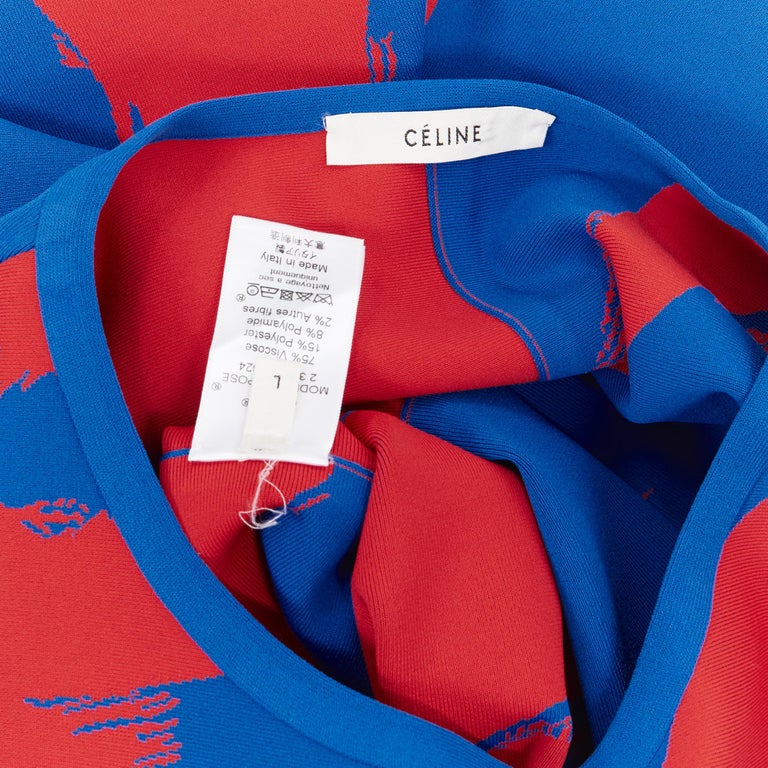 runway OLD CELINE SS14 red blue pop brush stroke oversized tunic tunic ...