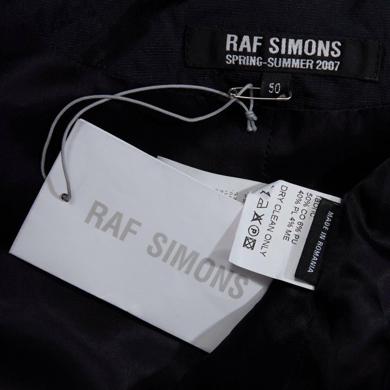 runway RAF SIMONS SS07 blue dual layered exposed lining zip up long coat EU50 L at 1stDibs | raf ...