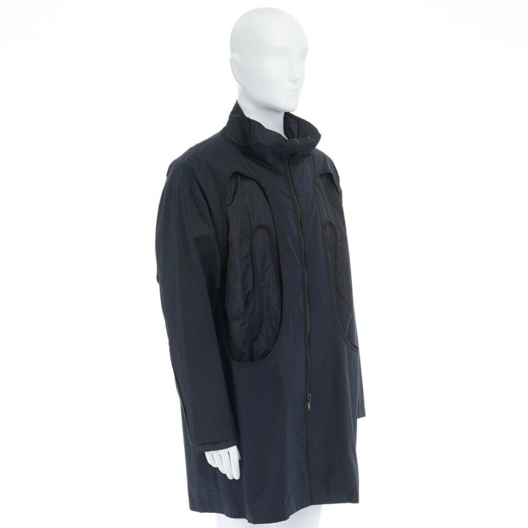 runway RAF SIMONS SS07 blue dual layered exposed lining zip up long coat EU50 L at 1stDibs | raf ...